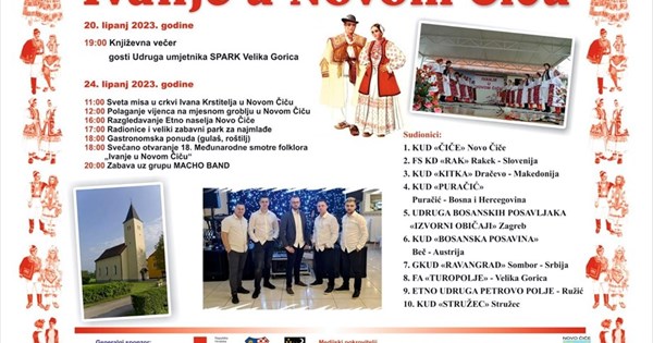 Ivanje u Novom Čiču uz međunarodnu smotru folklora, misu, gastro ponudu ...